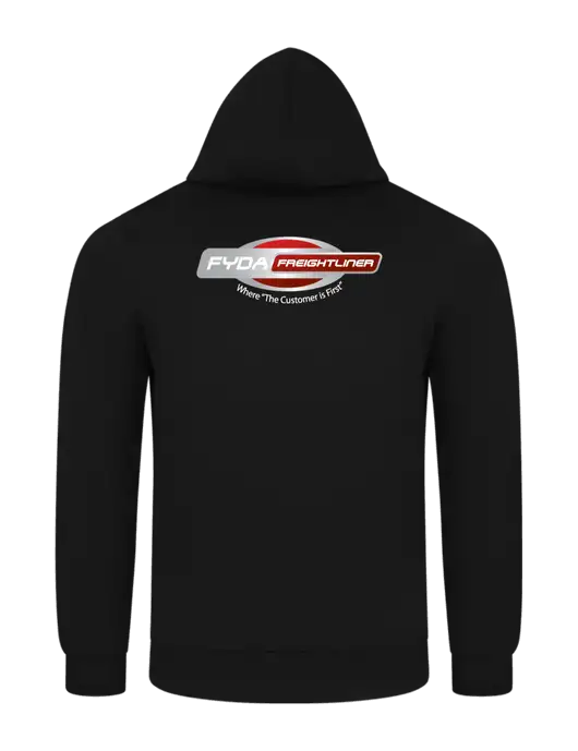 Jet Black 7.8 oz Ring Spun Hooded Sweatshirt w/FYDA Logo, FYDA Logo